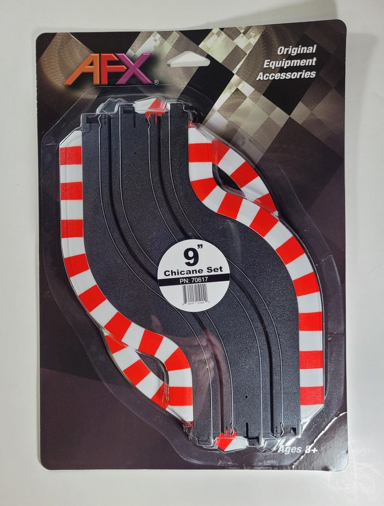 AFX Track 70617 9" Chicane Set - Left & Right Chicane Tracks – Turn One ...